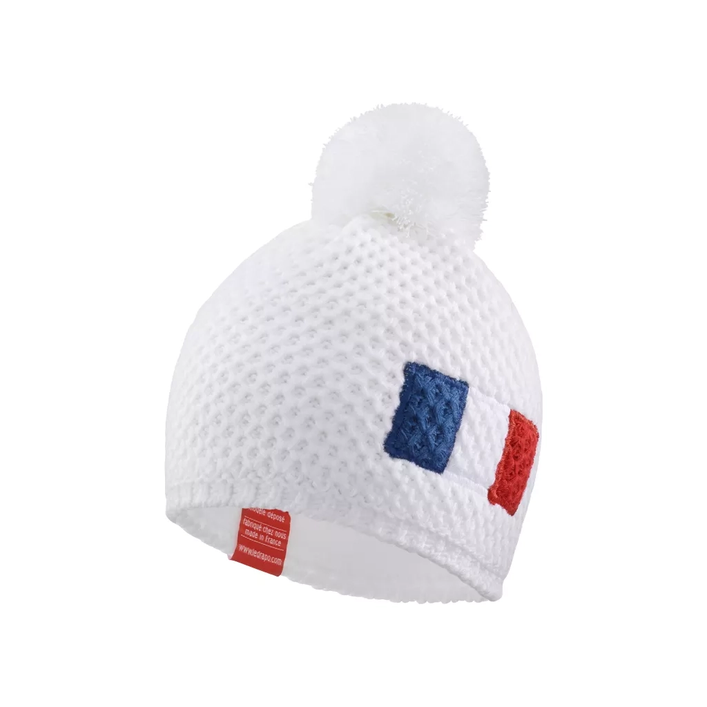 Bonnet pompon France Original bleu, blanc, rouge, Made in France
