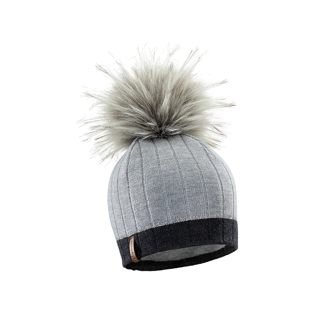 Bonnet femme pompon en laine mérinos, made in France